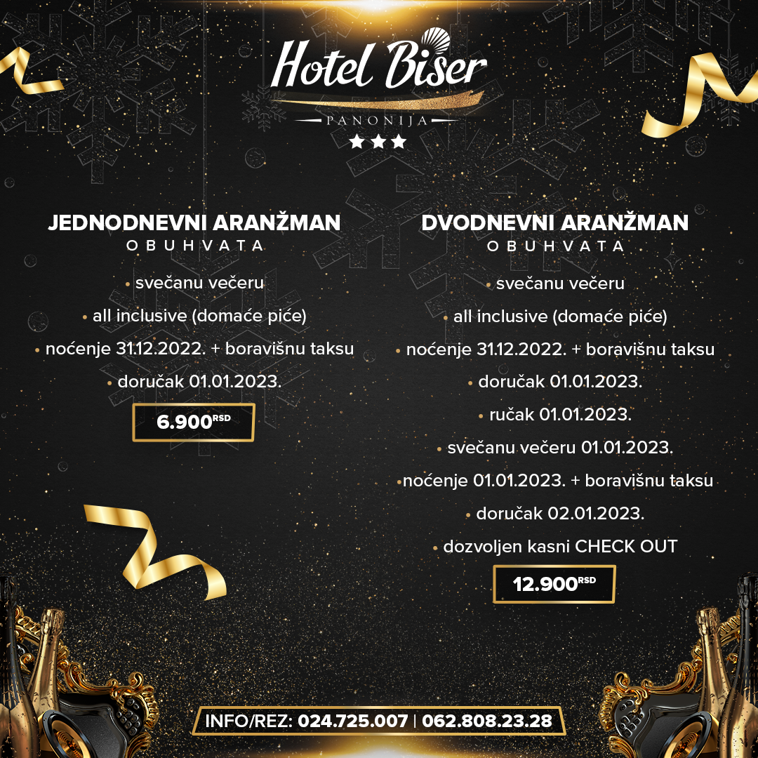 Doček novogodišnje noći u hotelu "Biser"!